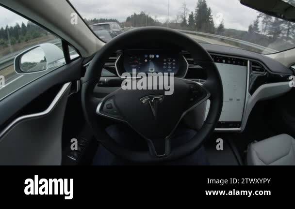 TESLA AUTONOMOUS CAR, MARCH 2017: Self-driving Tesla Model S car ...