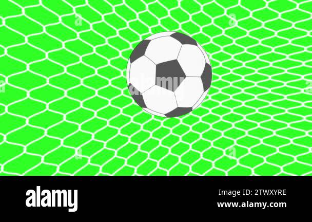 Soccer ball in goal. Green screen background. animation Stock Video ...