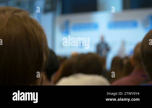 Blur conference hall speaker presentation Stock Videos & Footage - HD ...