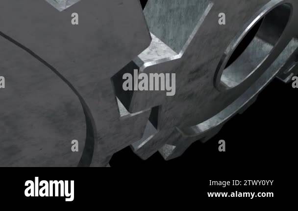 Old mechanism of the two gears is turning in contact with each other ...