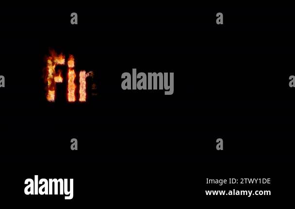 Burning text LOVE. Animated fire and smoke. Included alpha channel ...