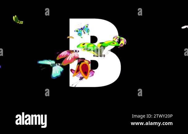 Animated zoological English alphabet. Alpha matte motion graphic ...