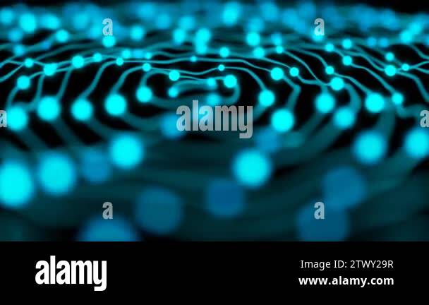 Loopable 3D animation of glowing strings and particles smoothly flowing ...