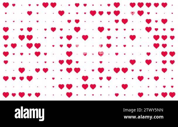 The red hearts are throbbing. Animated background. 4K. Alpha channel ...
