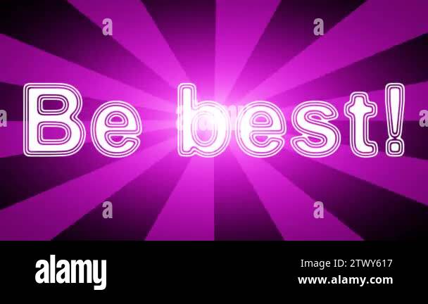 Be best! icon in red abstract background with rays. Looping footage ...