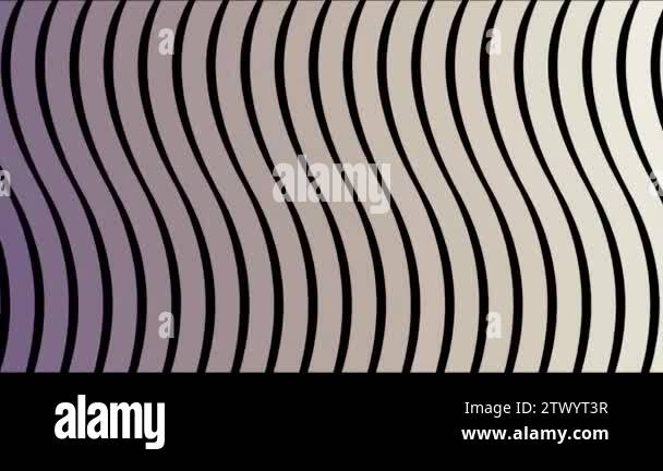 Abstraction of psychedelic black and white animation with wavy stripes ...