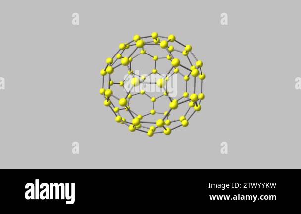 Fullerene C70 molecule isolated rotation Stock Video Footage - Alamy
