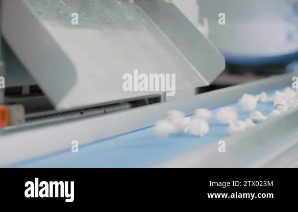 Close Up Footage of the Automatic Machine Production Process at a ...
