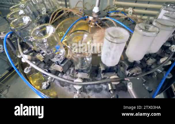 Bottle washing process, top view Stock Video Footage - Alamy