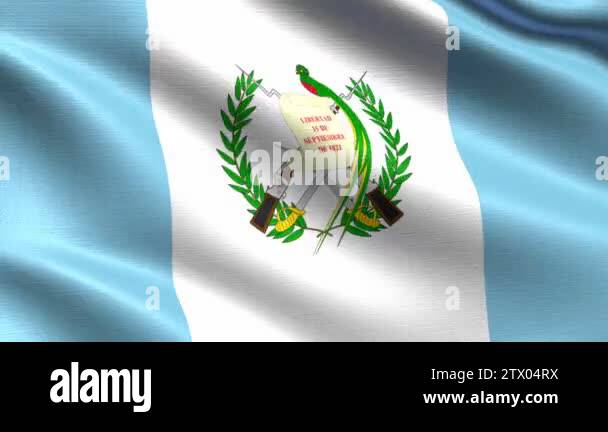 Realistic flag of Guatemala, Seamless looping with highly detailed ...
