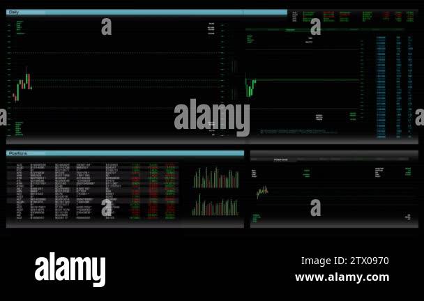 Stock trading application/software interface. Screen with rates and ...