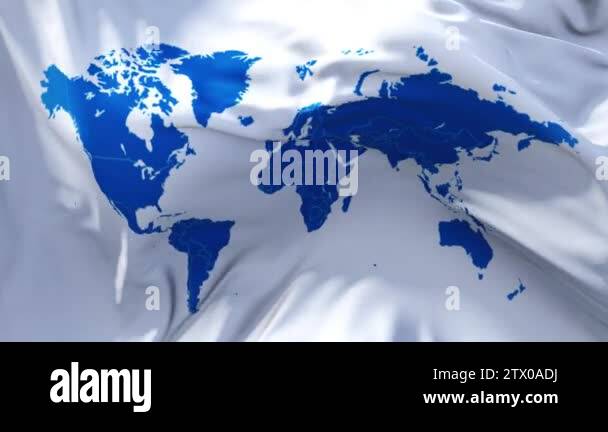 339. World Map Flag Waving in Wind Continuous Seamless Loop Background ...