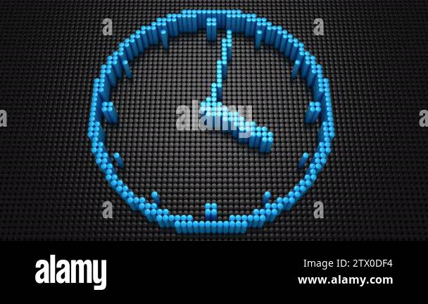 Cylinders Formed A Clock. Black background, 2 in 1, loop, created in 4K ...