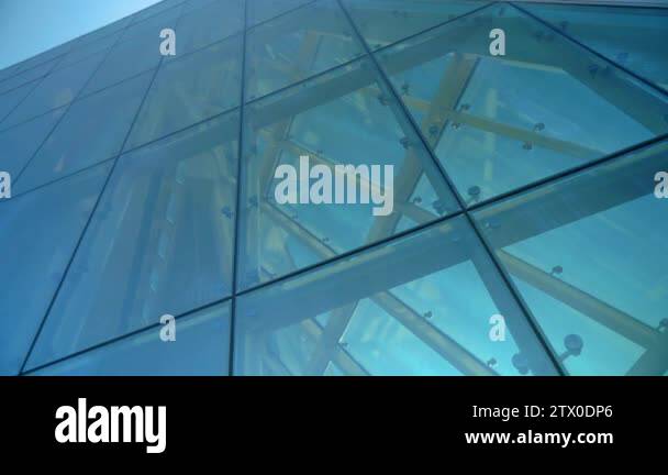 Glass Curtain Facade Wall Construction. Fasteners Elements of Spider ...