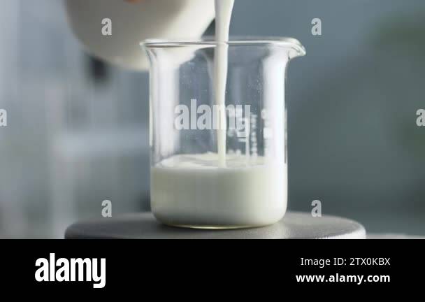 Laboratory control experiments. Milk testing. Reagent and milk mixing ...