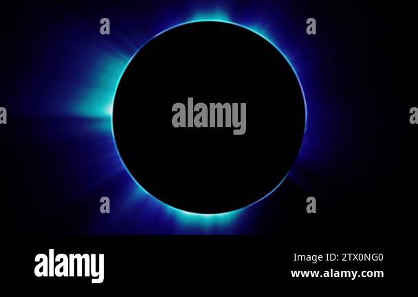 Beautiful cg animation of abstract blue eclipse. Seamless loop motion graphics background in 4K ...