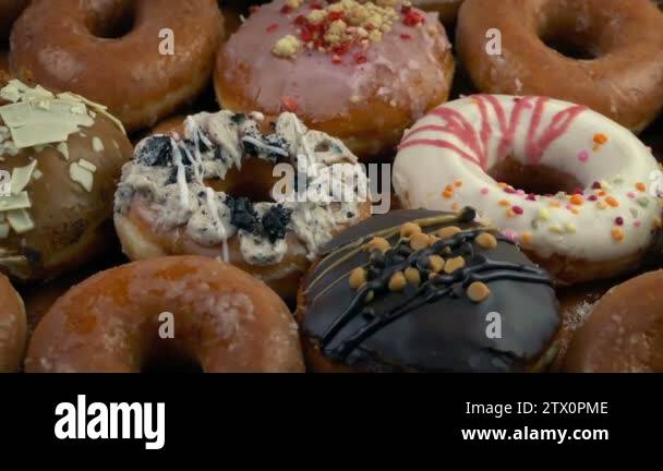 Pile Of Donuts Rotating Stock Video Footage - Alamy