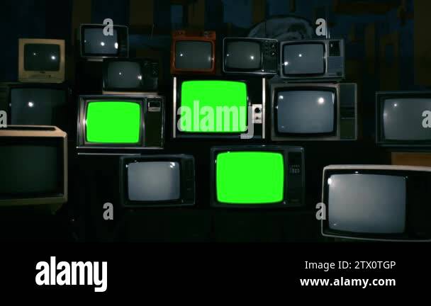 80s Televisions with Green Screens. Ready to replace green screen with ...