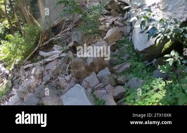 Detail of water vapor of El Saltillo waterfall and its surroundings of ...
