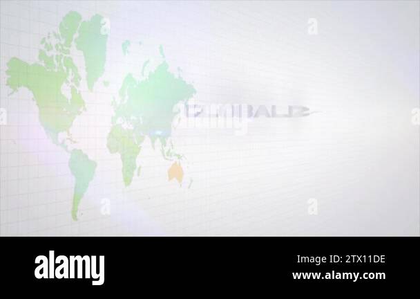 Globalization text animation with world map over off white or grey ...