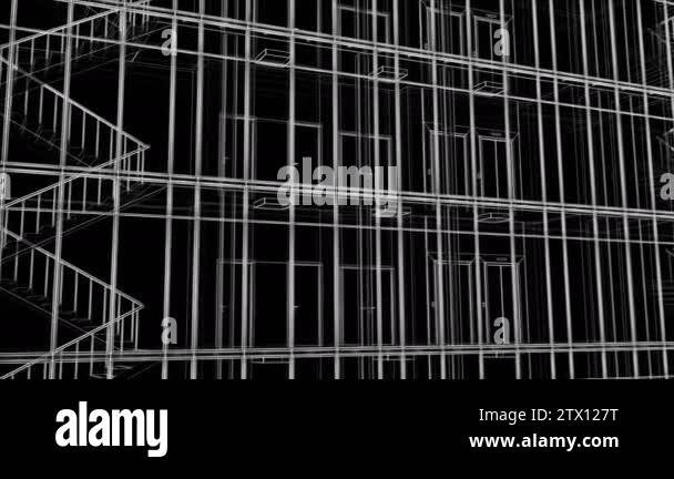 Beautiful Abstract Modern Building Facade Grid Construction Blueprint ...