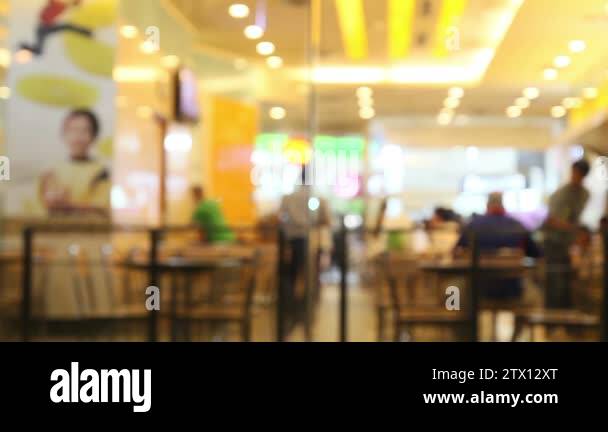 people sitting at a food court in fast food restaurant, Bangkok ...