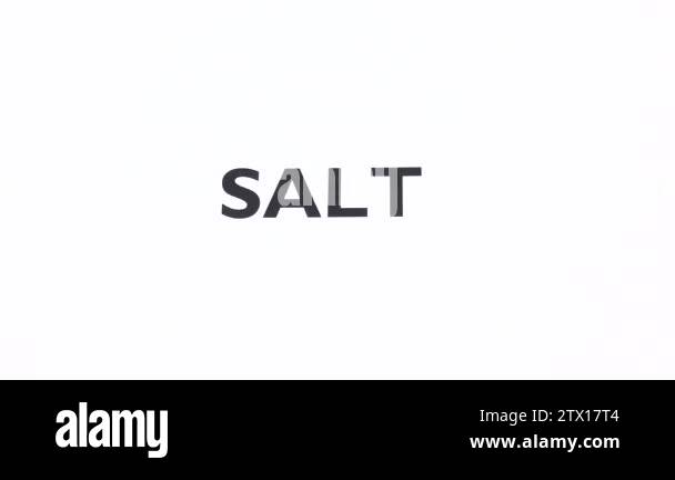 SALT prohibition symbol, low sodium diet, over salted ban writing copy ...
