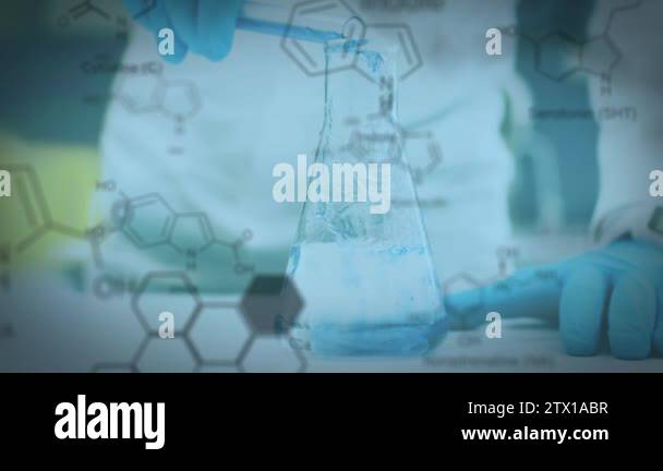 Animation of a person pouring liquid from a test tube into a laboratory ...