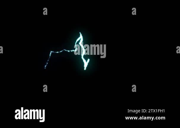 Blue Lightning heart pulse seamless loop animation background new ...