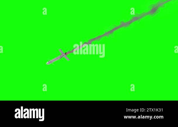 Military Missile Flying on a Green Screen Background Stock Video ...