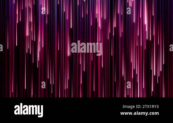 Abstract animation of falling neon rain on the black background for led ...