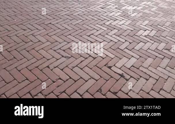The background of the famous Red pavers Holland. A method of laying ...