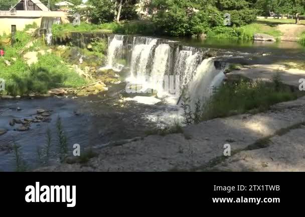 Waterfall in Keila river in Estonia Stock Video Footage - Alamy