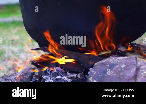 Metal cauldron on the fire Stock Videos & Footage - HD and 4K Video ...