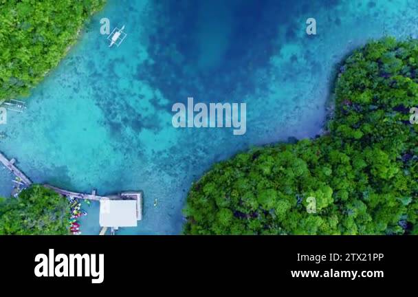 Tropical landscape rainforest hills and azure water in lagoon with ...