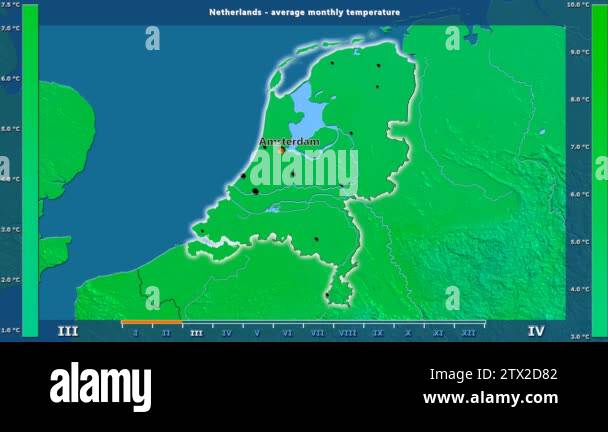 Average temperature by month in the Netherlands area with animated ...
