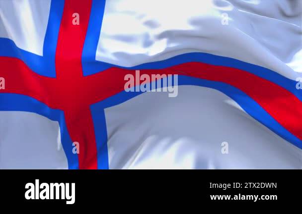 114. Faroe Island Flag Waving in Wind Continuous Seamless Loop ...