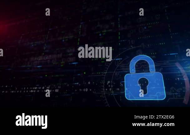 Cyber Security And Padlock Symbol Lower Thirds Seamless And Loopable