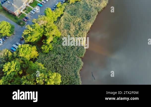 Areal at nice riverside in sleeping area living at the river USA Canada ...