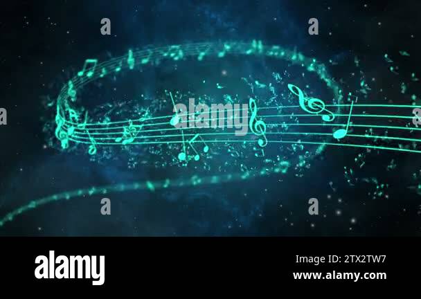 Animated background with musical notes, Music notes flowing, flying ...