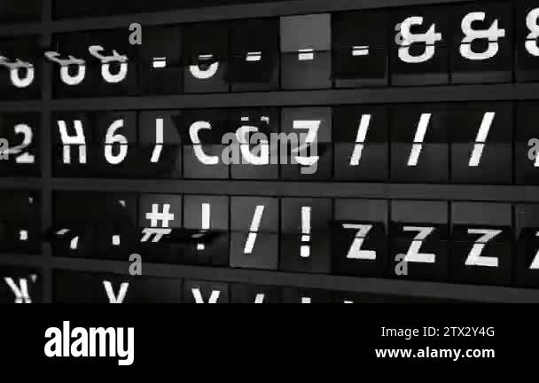 3D generated animation, analog flight information display board with ...