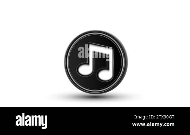 Musical note on the counter. Looping. Alpha channel. Isolated on white ...