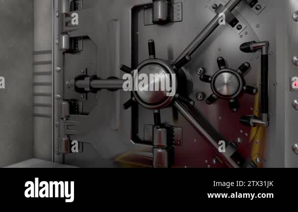 Heavy duty industrial opening vault with massive locking door that ...