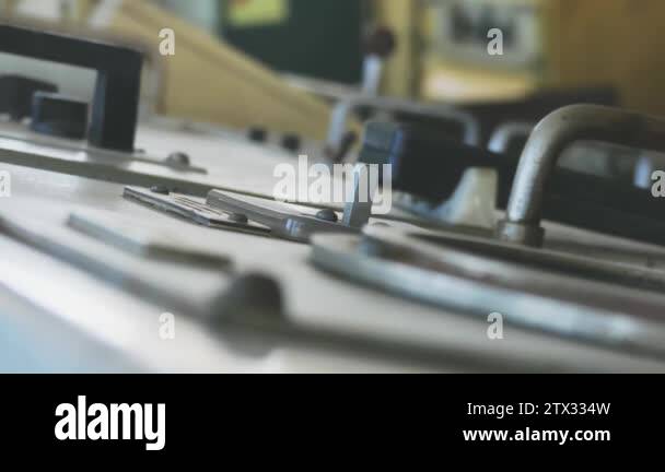 Scenes inside the control room of the bridge of a ship. Navigation ...