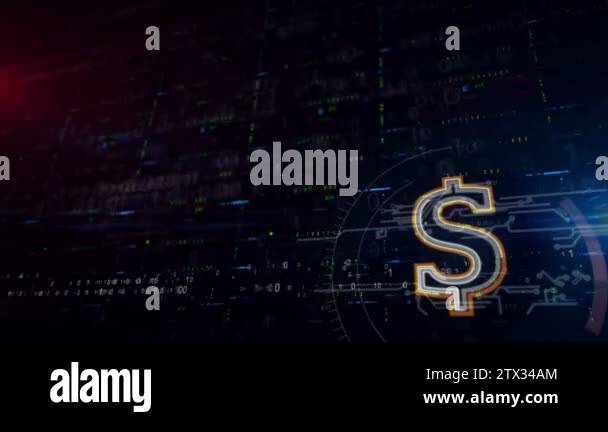 Dollar symbol lower thirds. Seamless and loopable digital background ...