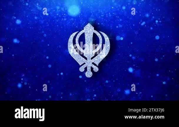 Khanda, religion, religious symbol, sikhism Icon Blinking Glitter ...
