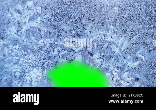 Beautiful frozen window melting animation from bottom to top, timelapse ...