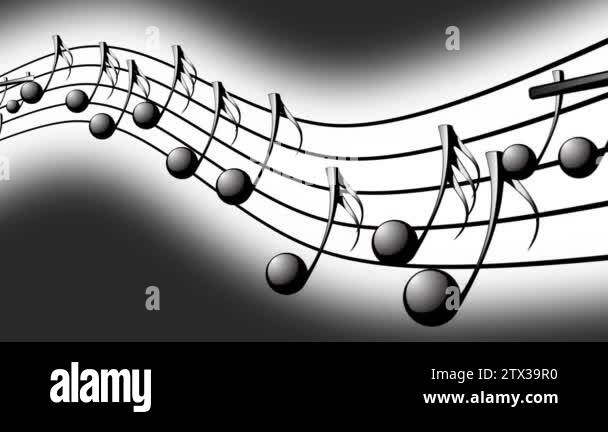 Animated background with musical notes, Music notes flowing, flying ...