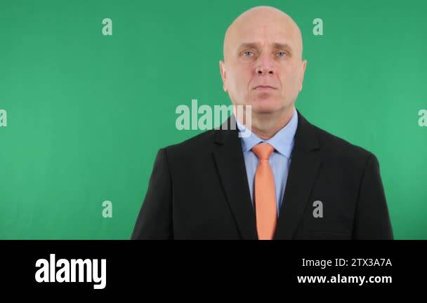 Senior Businessman Stay Serious and Make Stop Hand Gesture Warning No ...