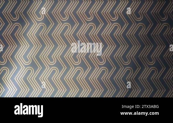 Abstract 3d Rendering Pattern Of Gold Wavy Lines On A Metal Surface